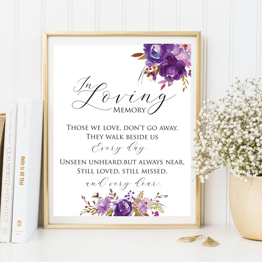 Purple in Loving Memory Signs, Loving Memory , Memory Sign, Wedding ...