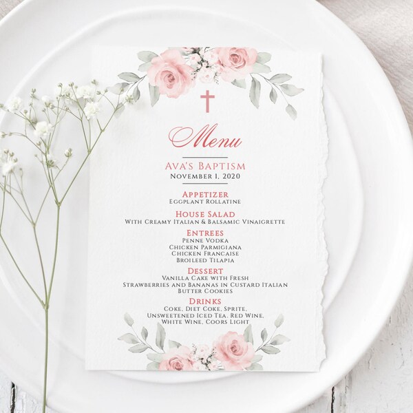 Baptism Menu - Etsy