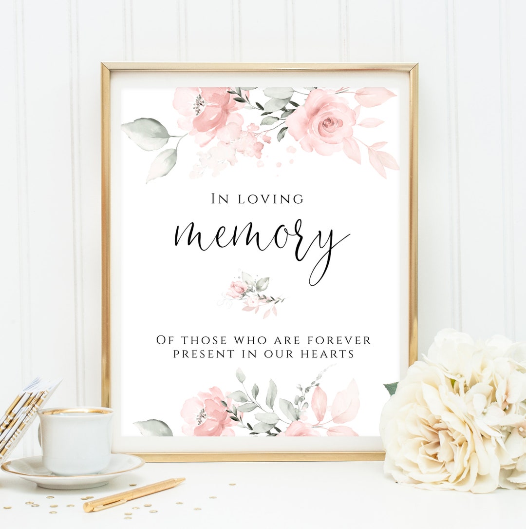 Dusty Rose in Loving Memory Signs, Printable in Loving Memory Sign for ...