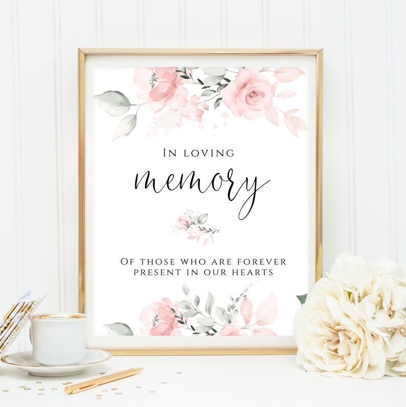 Dusty Rose in Loving Memory Signs Printable in Loving Memory - Etsy