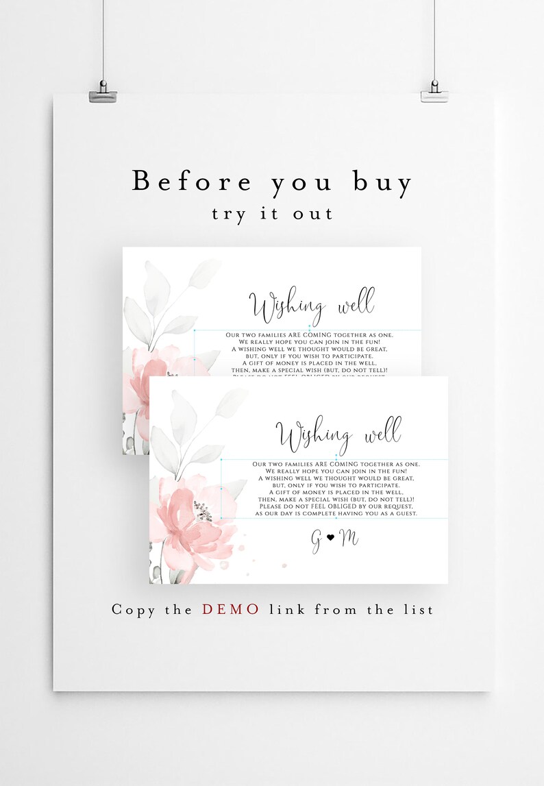 Printable Wishing Well Cards Wishing Well Card Template - Etsy