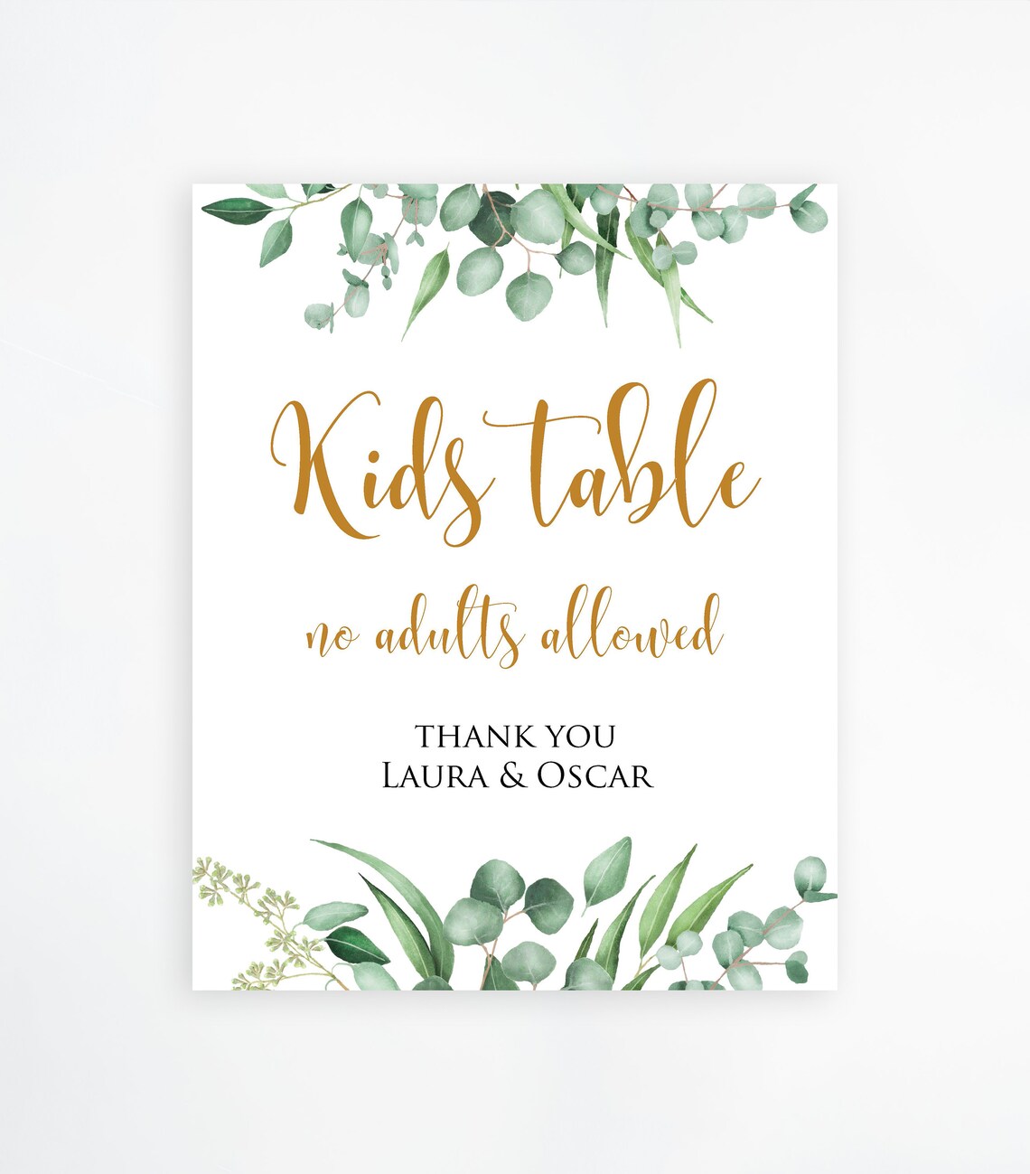 Kids Table Sign Kids Table Wedding Greenery Wedding Wedding - Etsy