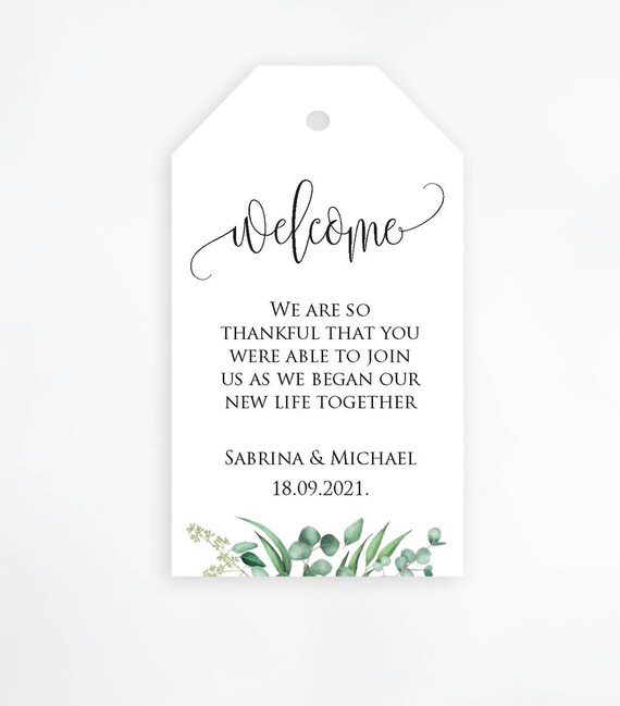 Welcome Bag Tags Welcome Wedding Tags Gift Bag Tags Wedding Favor ...
