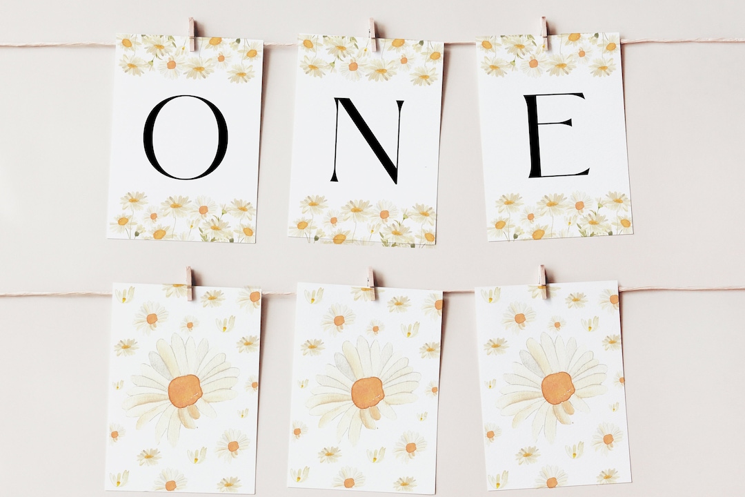 Daisy ONE Banner, 1st Birthday Banner for High Chair, Birthday Decor ...