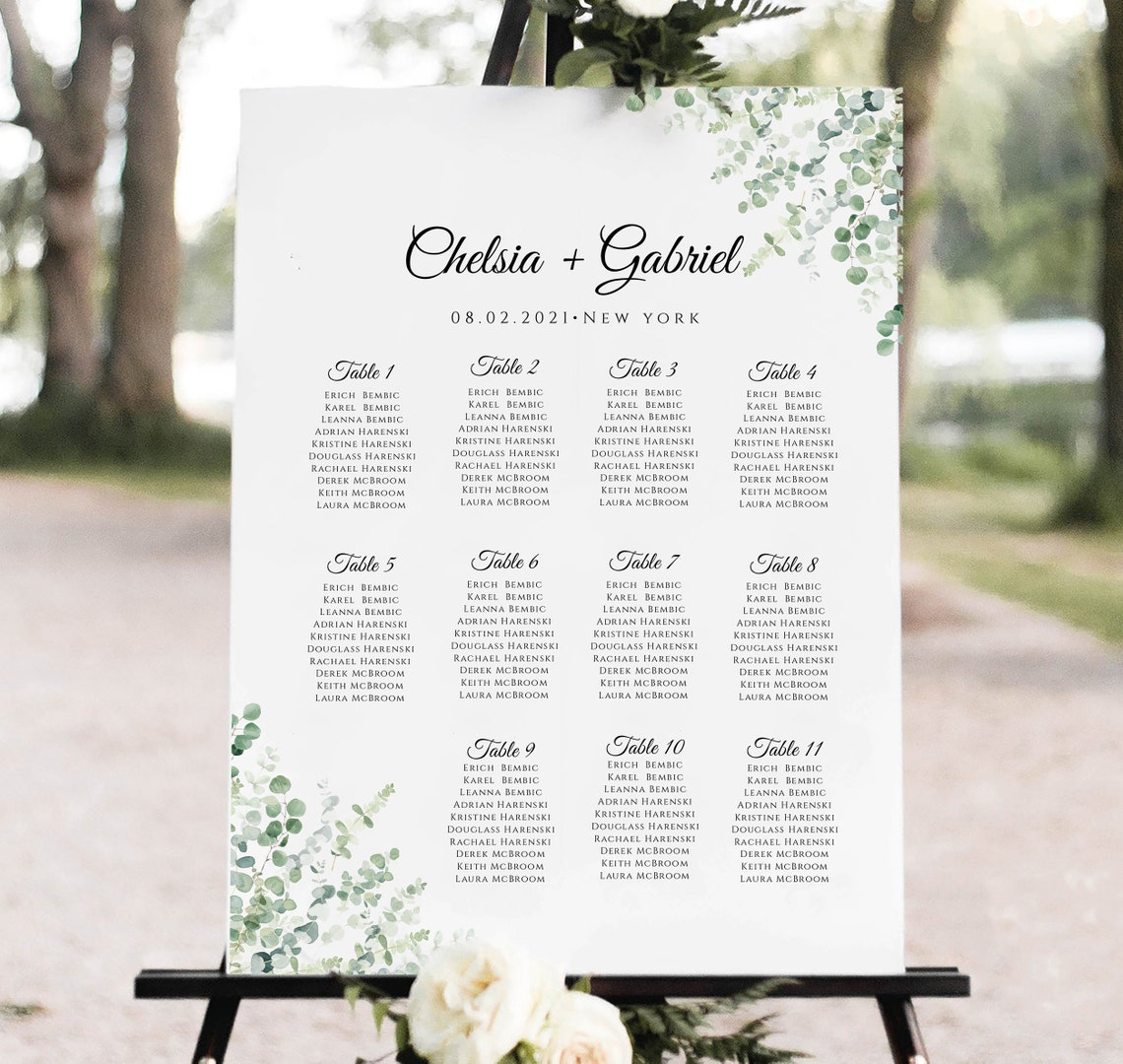 Simple Seating Chart Printable Seating Chart Wedding | Etsy