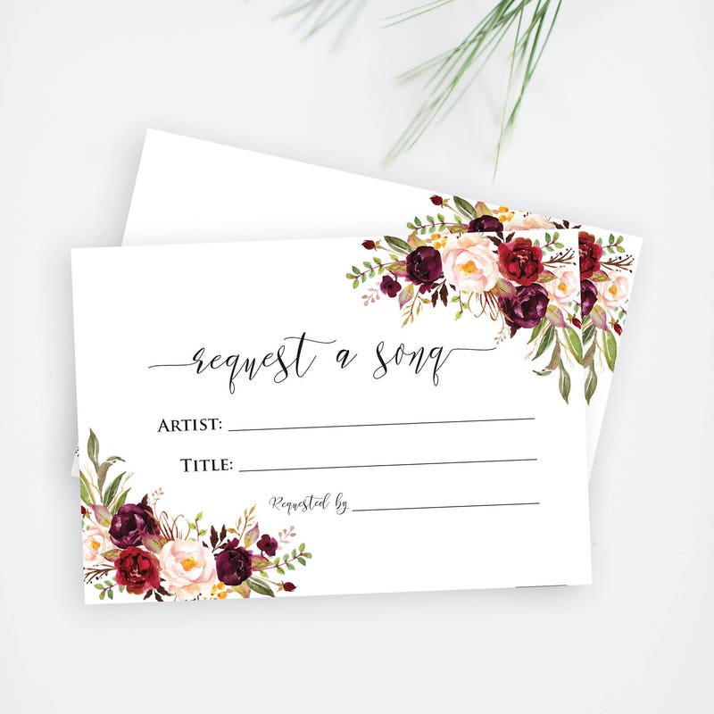 Song Request Cards - Etsy