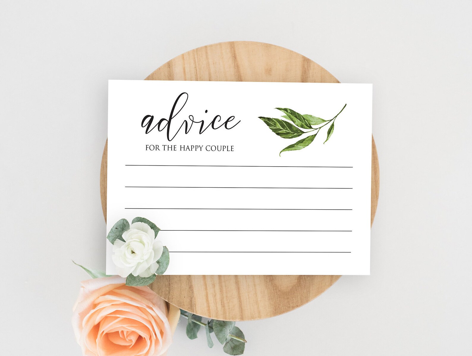 Simple Green Advice Cards Template Greenery Advice Cards | Etsy