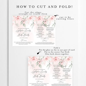 Elegant Fan Program Template, Program Fan Template, Ceremony Programs ...