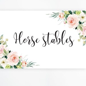 Horses Stables Signage, Floral Horses Stables Template, Floral Signage ...