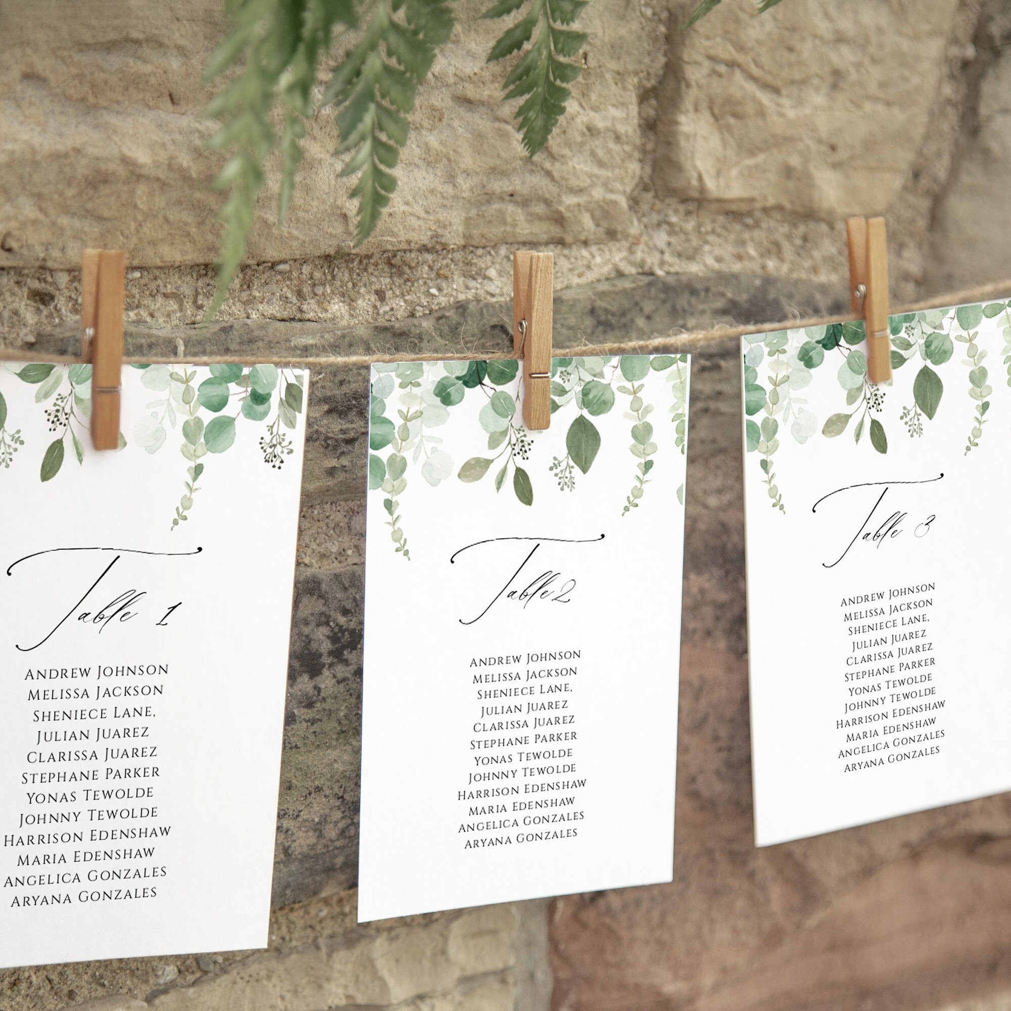 Green Seating Chart Template Editable Seating Cards Wedding - Etsy