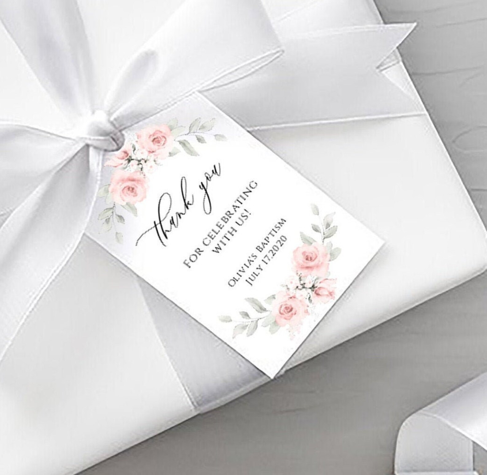 Pink Thank You Favor Tag Template Pink Thank You Instant | Etsy