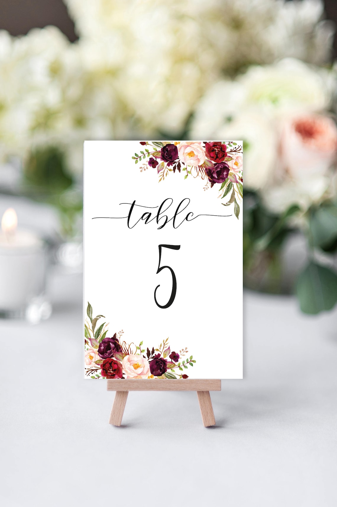 Table Numbers Printable Floral Wedding Table Numbers - Etsy