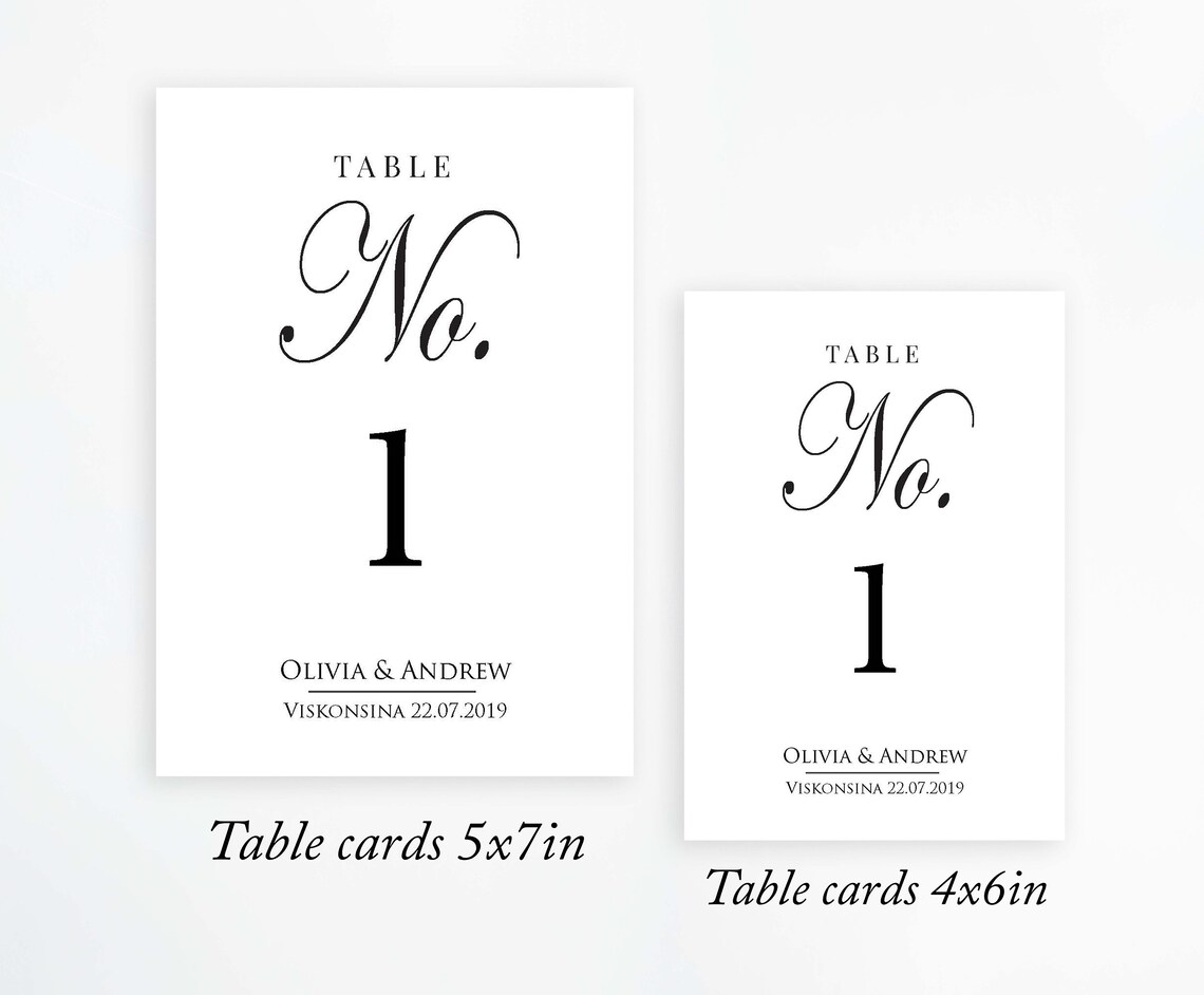 Table Number Card Template Table Number Cards Editable - Etsy