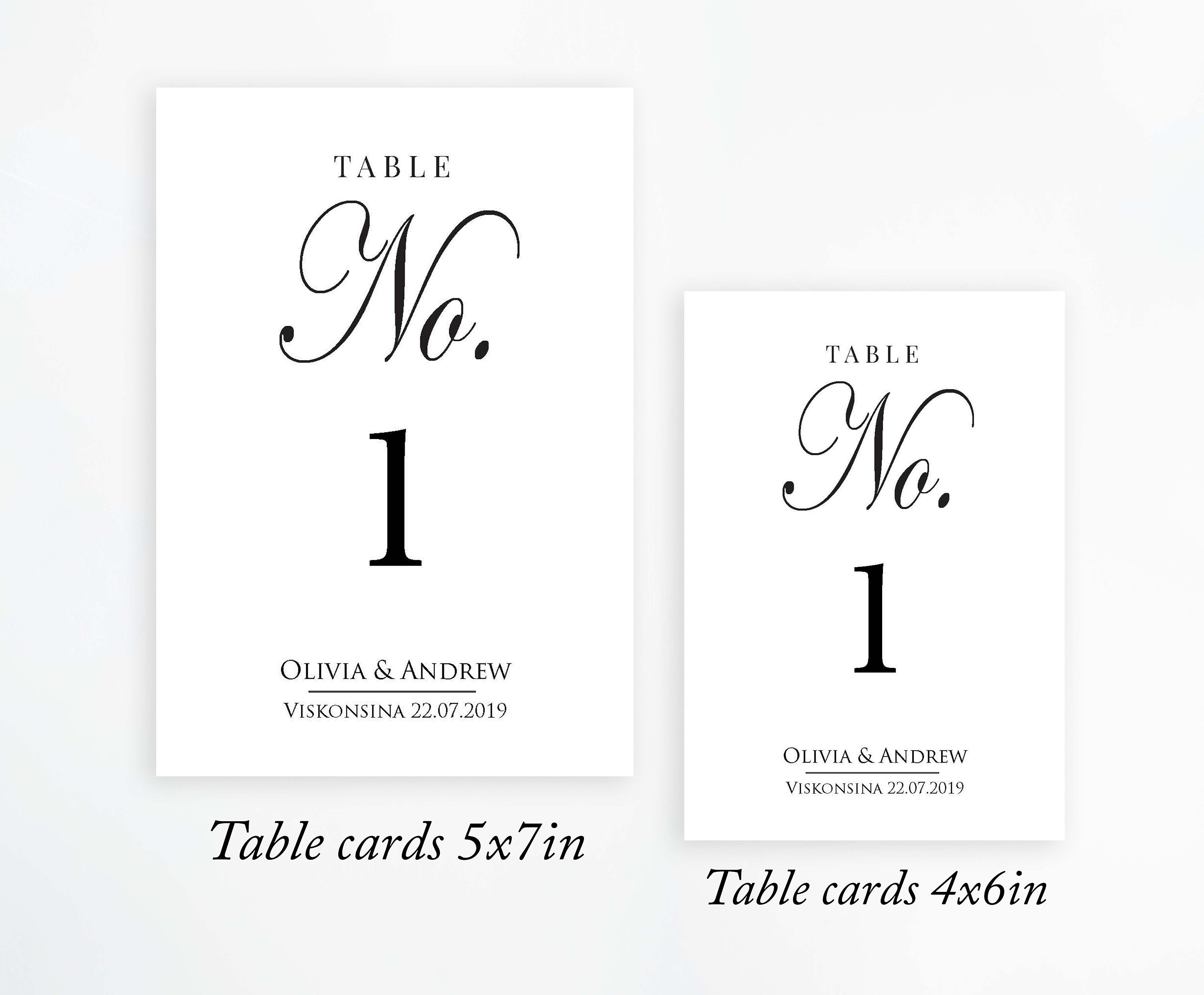 Table Number Card Template Table number cards Editable | Etsy