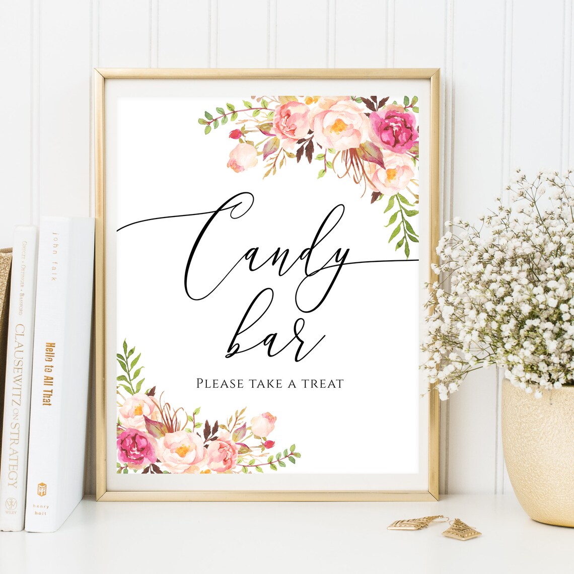 Candy Bar Signs Print Floral Candy Bar Signs Candy Bar - Etsy