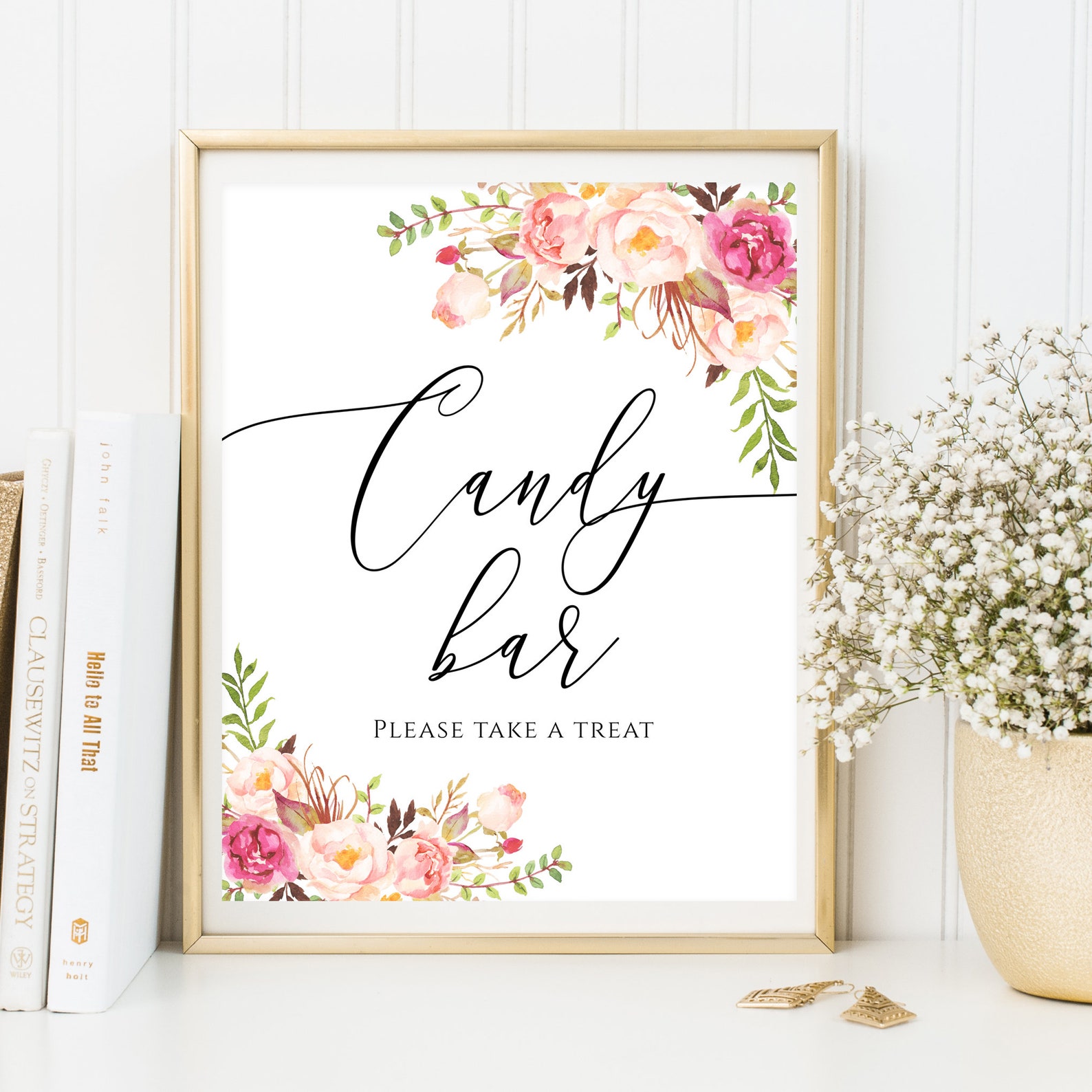 Candy Bar Signs Print Floral Candy Bar Signs Candy Bar - Etsy