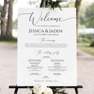 Wedding Program Sign Template, Welcome Wedding Sign, INSTANT DOWNLOAD ...