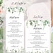 Botanical Menu Template Greenery DIY Menu Card Template - Etsy