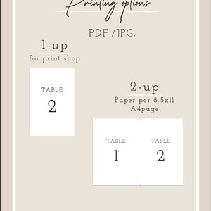 Simple Table Number Cards Template, Minimal Table Number Template ...