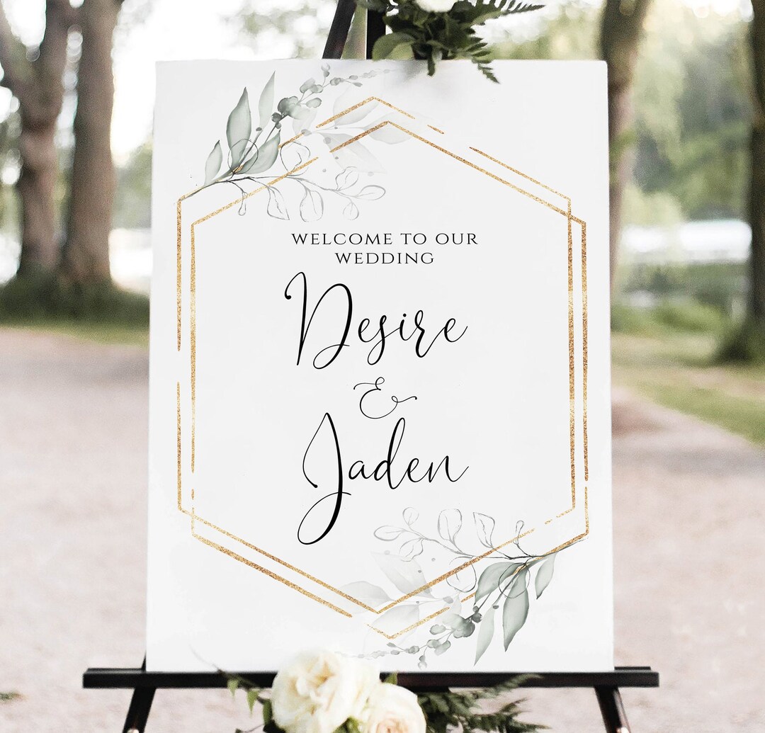 Welcome Wedding Sign Printable Wedding Welcome Sign Green - Etsy