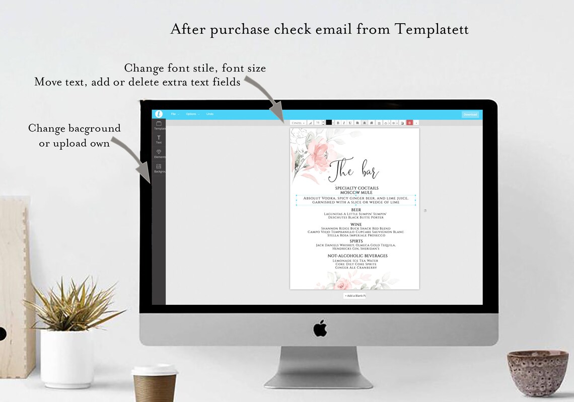 The Bar Menu Cards Posters Bar Menu Template Drinks Menu - Etsy