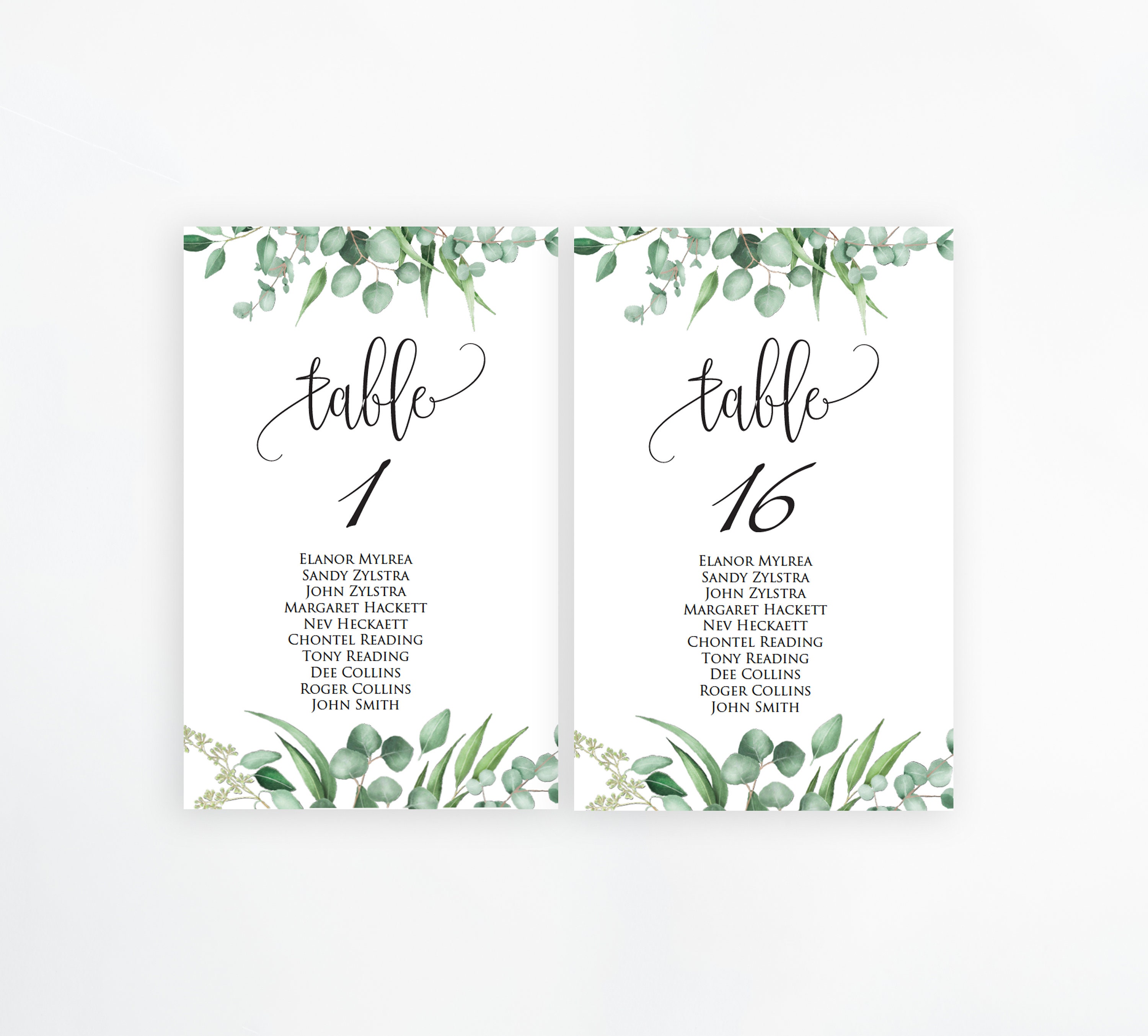 Table number template printable Table NumbersGreenery | Etsy