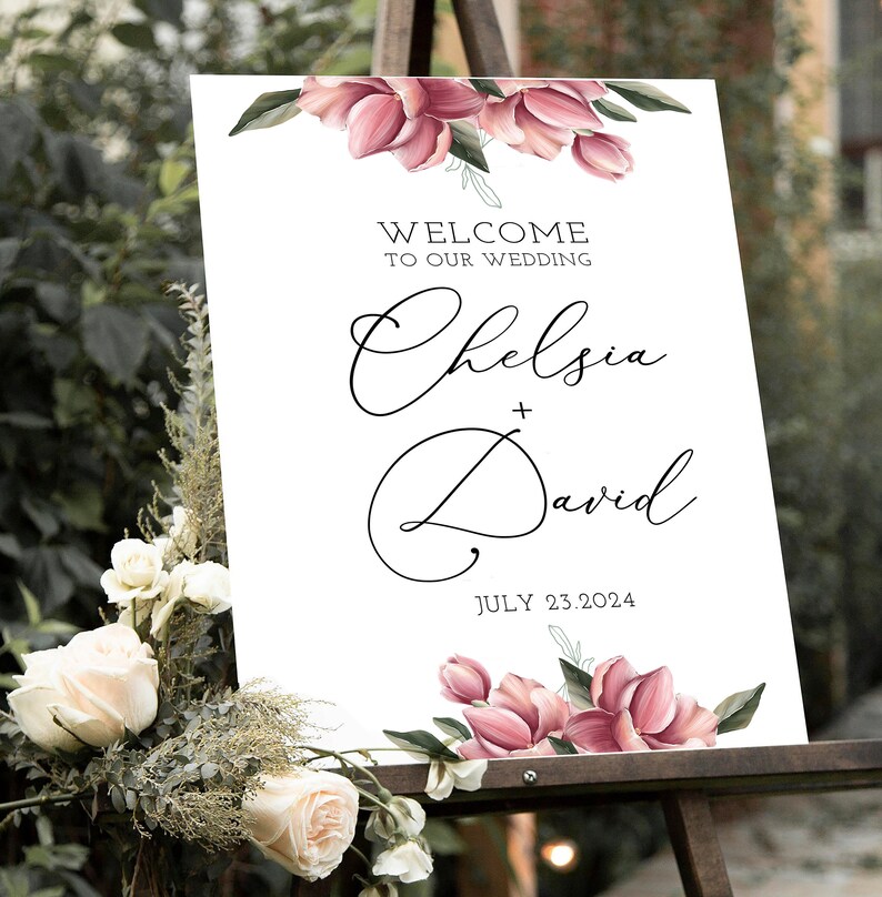 Pink Welcome Signs Template Editable Welcome Signs Poster | Etsy