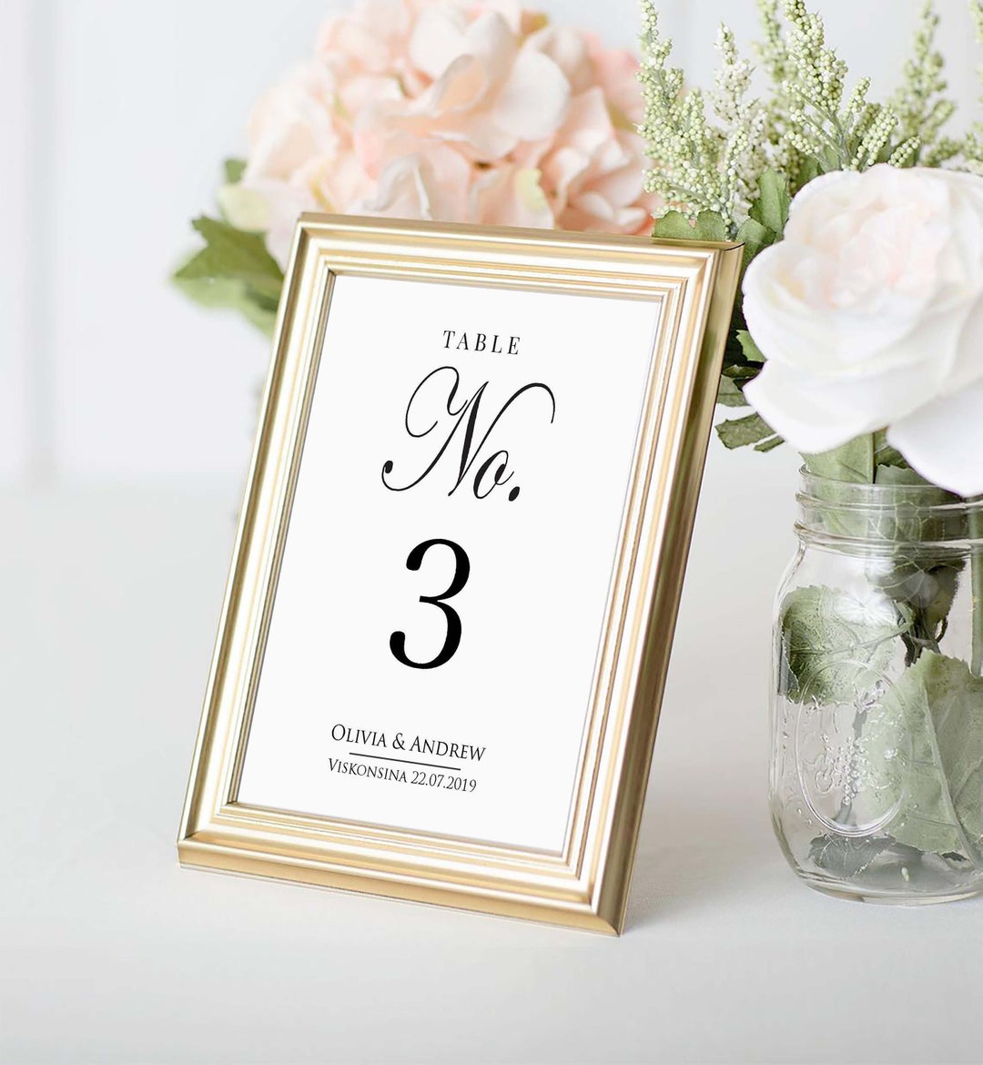 Table Number Card Template, Table Number Cards, Editable, Instant ...