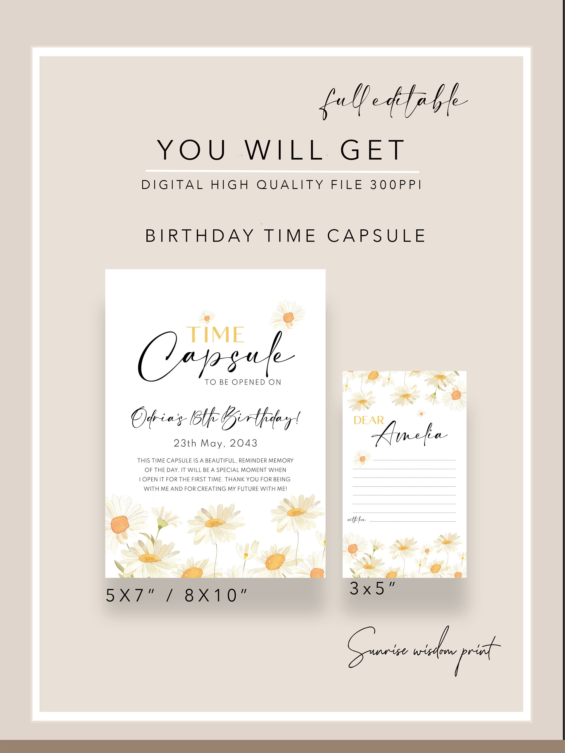 Daisy Time Capsule 1st Birthday Time Capsule Sign First | Etsy