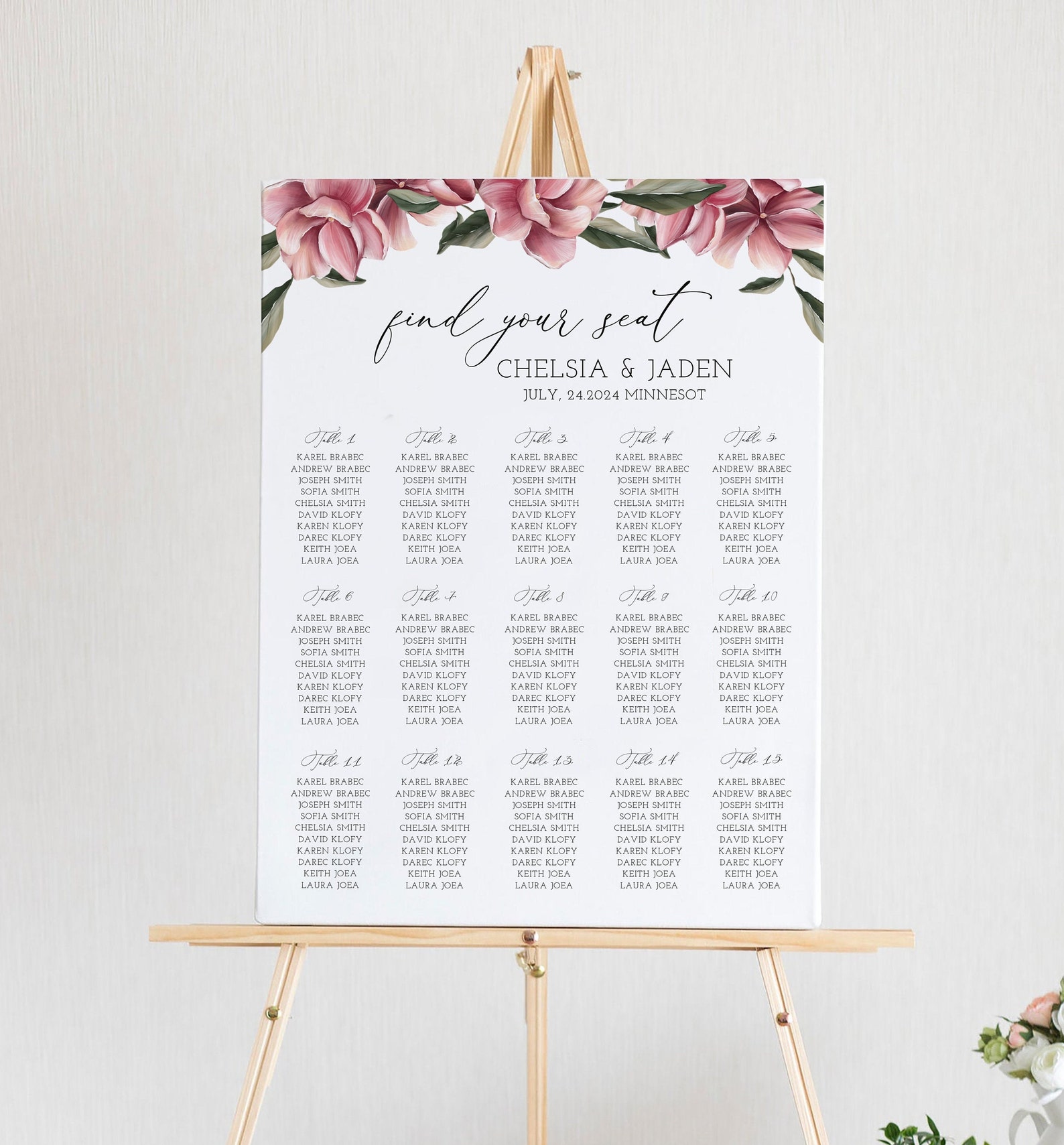 Seating Chart Template Editable Editable Seating Chart - Etsy