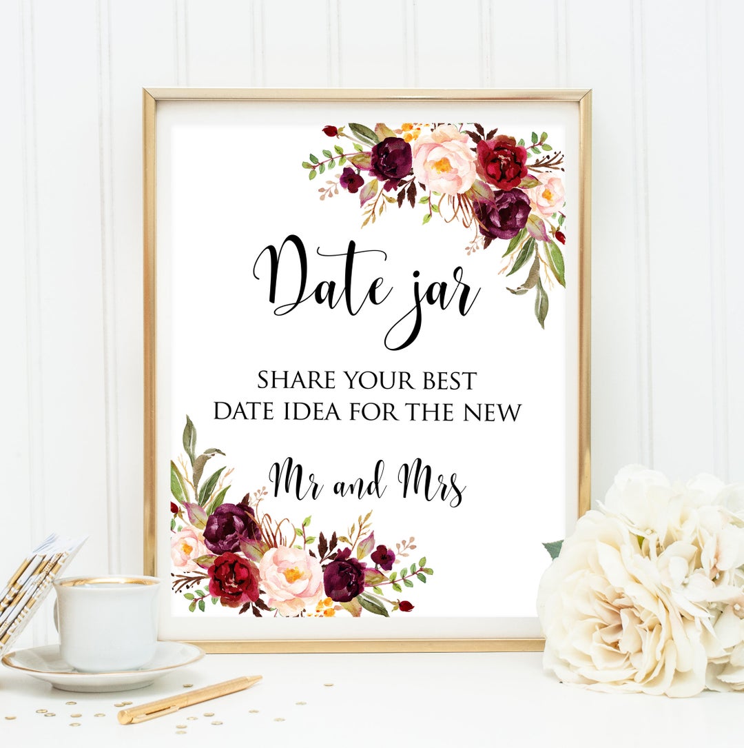 Marsala Date Jar Sign Date Night Sign Date Ideas Date Sign - Etsy
