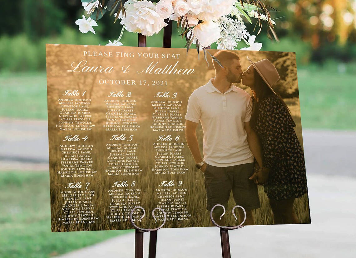Photo Chart Poster Template Photo Seating Chart Editable - Etsy Canada