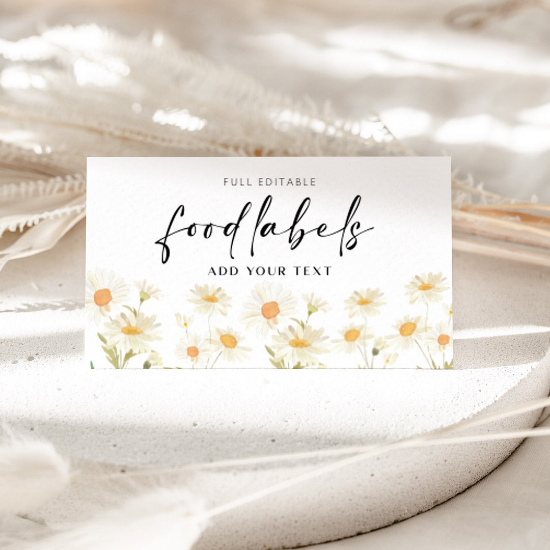 Daisy Food Label Template, Birthday Food Label Birthday Food Labels ...