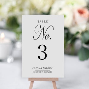 Table Number Card Template, Table Number Cards, Editable, Instant ...