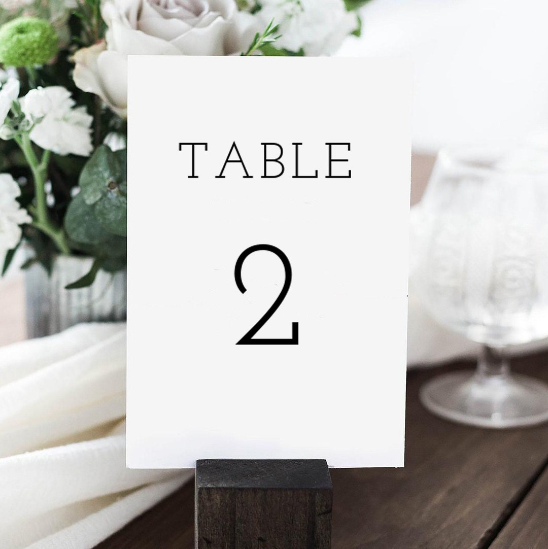 Simple Table Number Cards Template, Minimal Table Number Template ...