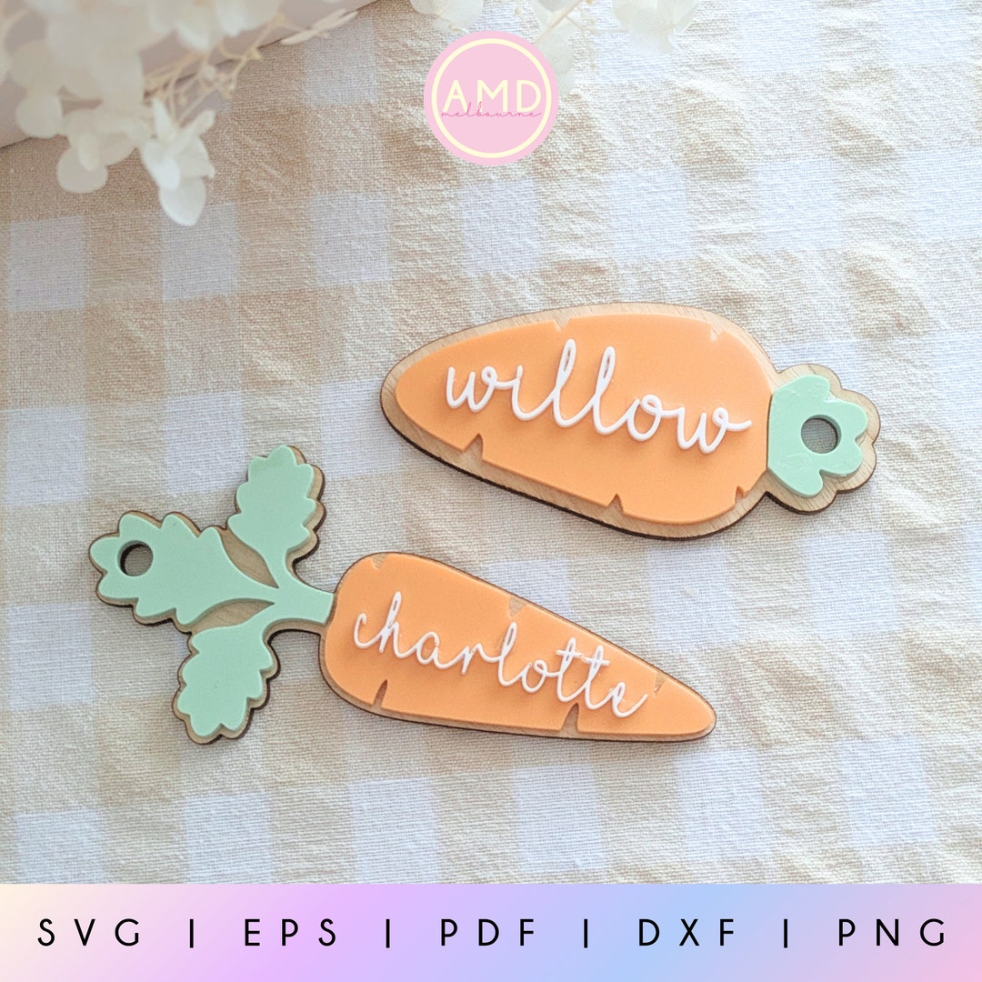 Easter Carrot Name Tag Cut File: Bunny Gift SVG, PDF - Etsy