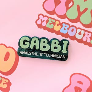 Pearl Name Badge Nurse Personalised Reel Teacher Midwife Gift Ideas ...
