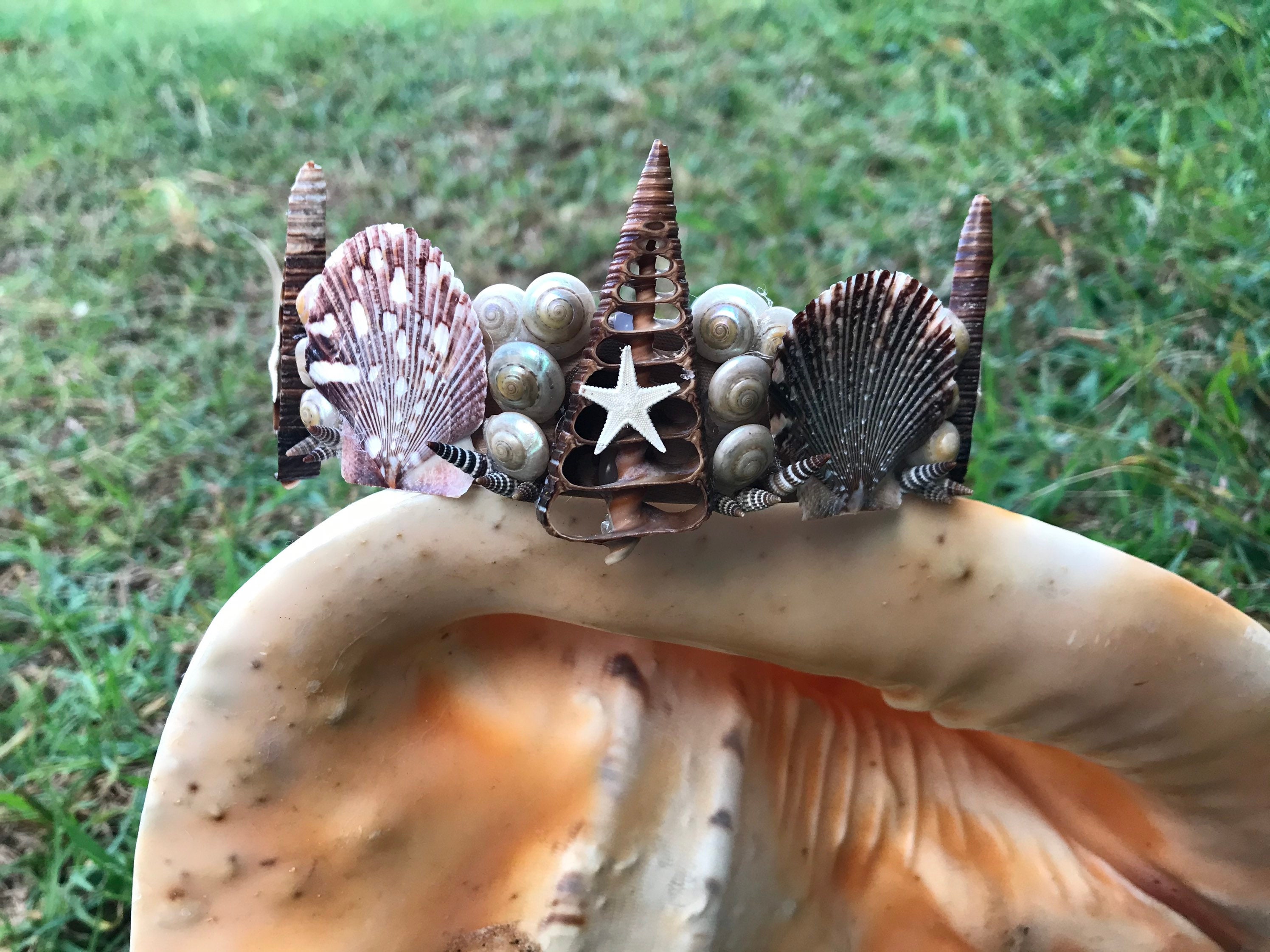 Mermaid Crown // Seashell Tiara // Boho Beach Wedding // Bridal Decor ...