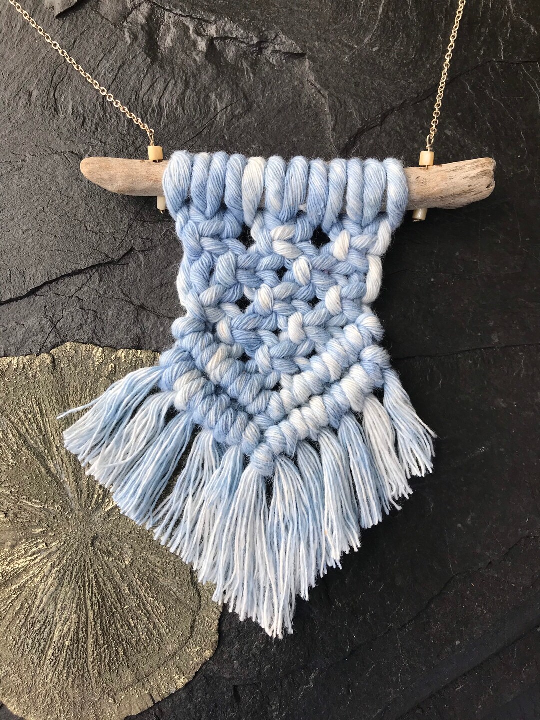 Modern Bohemian Wearable Art // Macrame Necklace // Sterling Silver ...