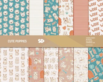 Cute puppies digital clipart. Dogs clip art. Dog Clip-art. | Etsy