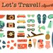 Beach Camping Clipart Bundle, Travel Holidays Clip Art Digital Stamp ...