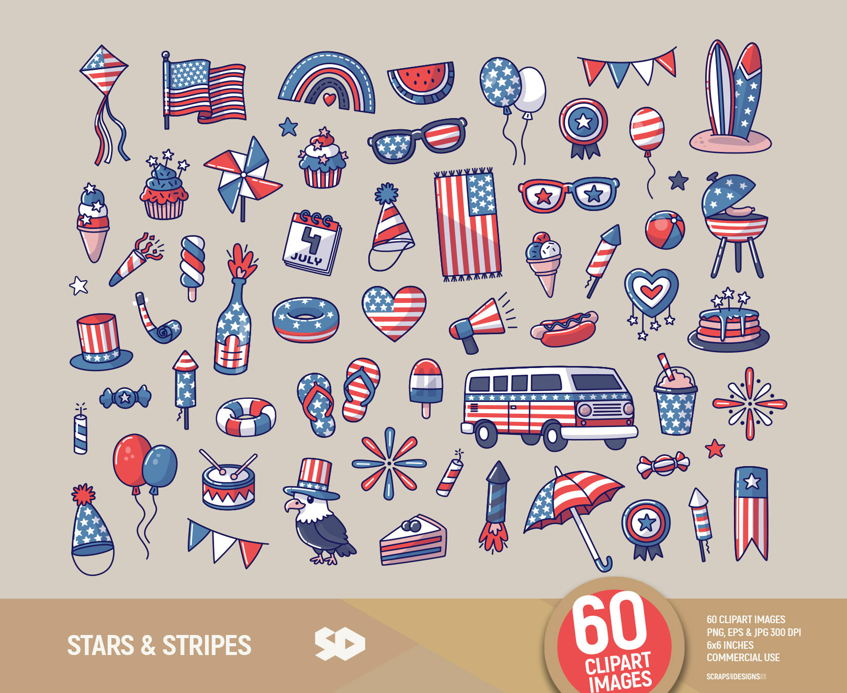 Fourth Of July Stars Clip Art
