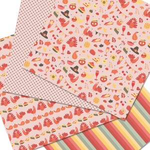 Thanksgiving Digital Paper Pack, Fall Scrapbook Pages, Thank You ...