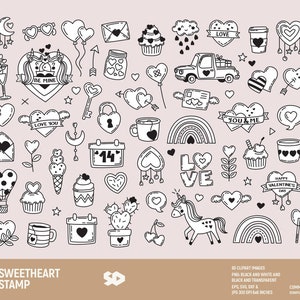 Sweetheart Clipart Bundle, Valentine Clip Art, Love Romantic Hearts ...