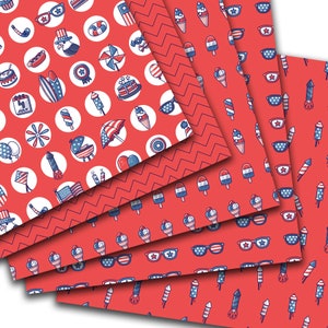 Stars and Stripes Digital Paper, 4th of July Independence Day Patterns ...