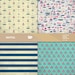 Nautical Digital Scrapbooking Paper Pack, Sea Paper Set, Navy Printable ...