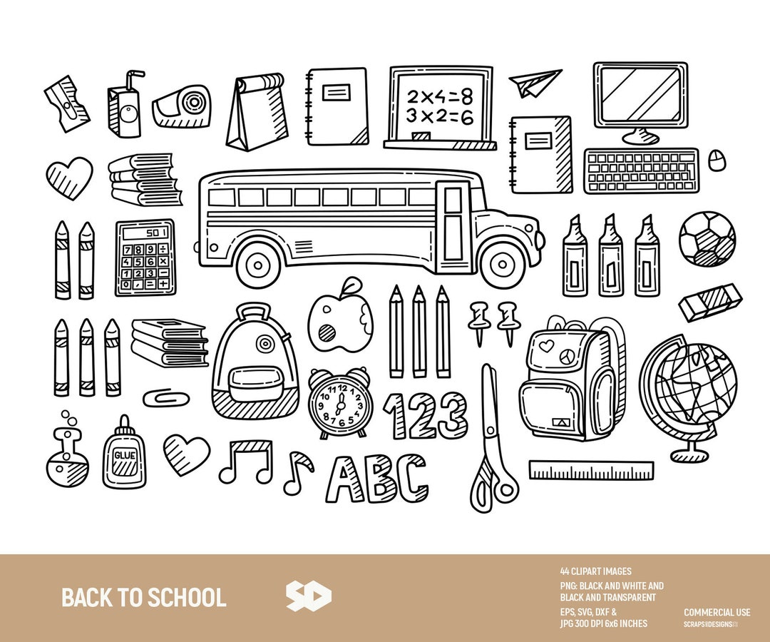 Back to School Clipart Bundle, Teacher Clip Art, Classroom Stamp ...