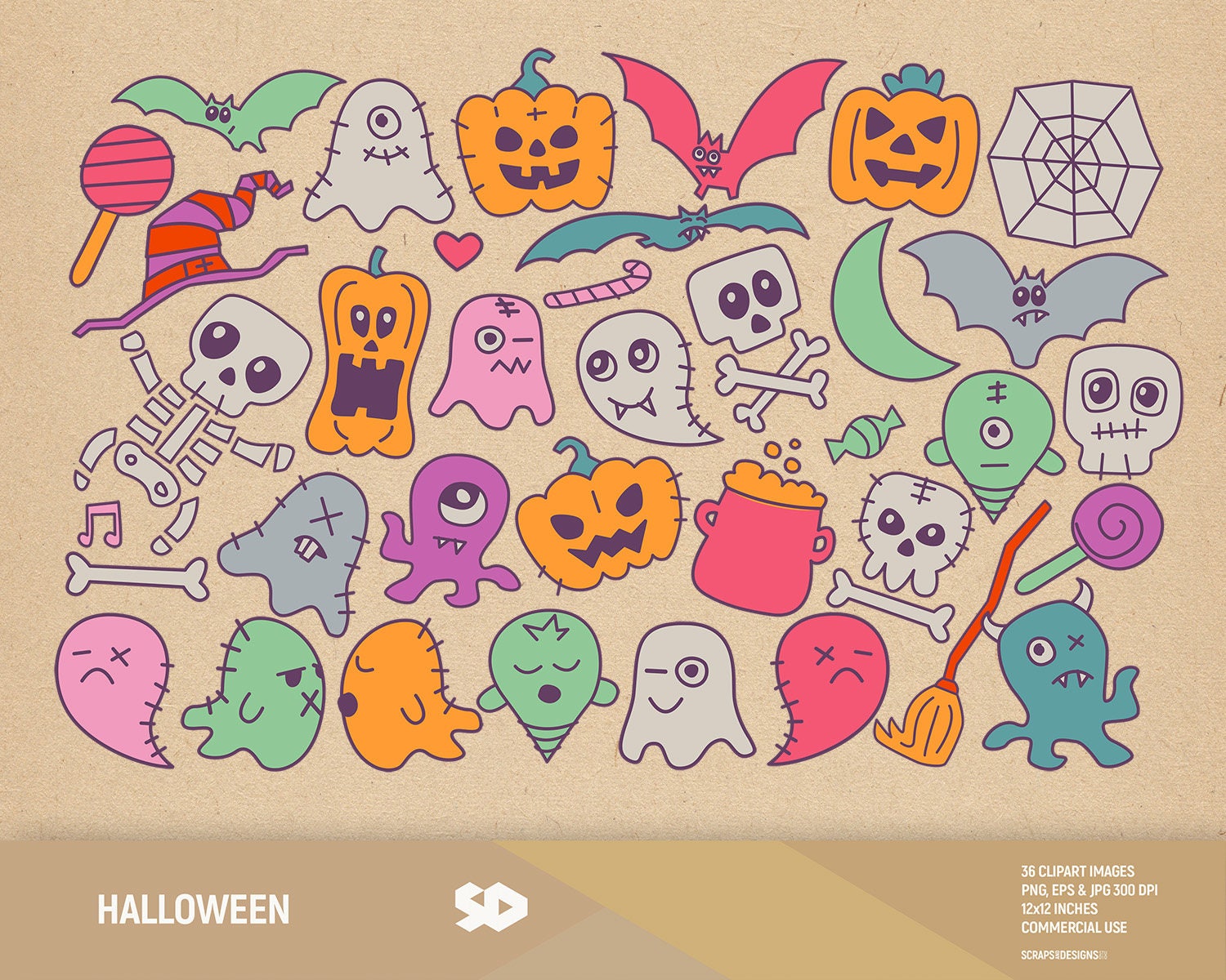 Halloween Clipart Monster Clip Art Pumpkin Clip-art Autumn Sweets ...