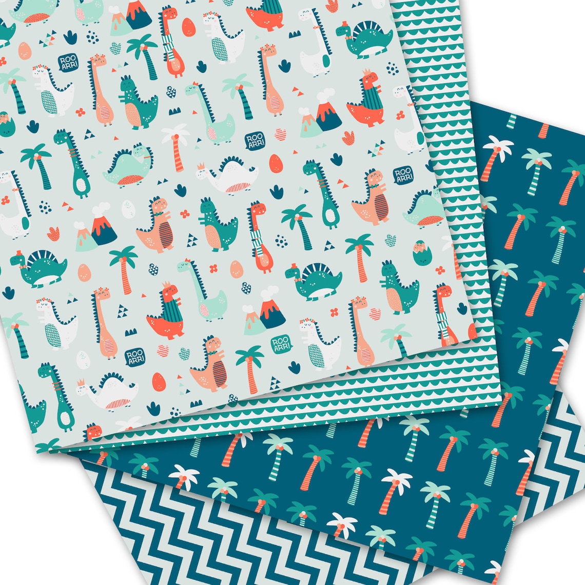 Dinosaurs Digital Paper Pack Dino Scrapbook Pages T-rex - Etsy