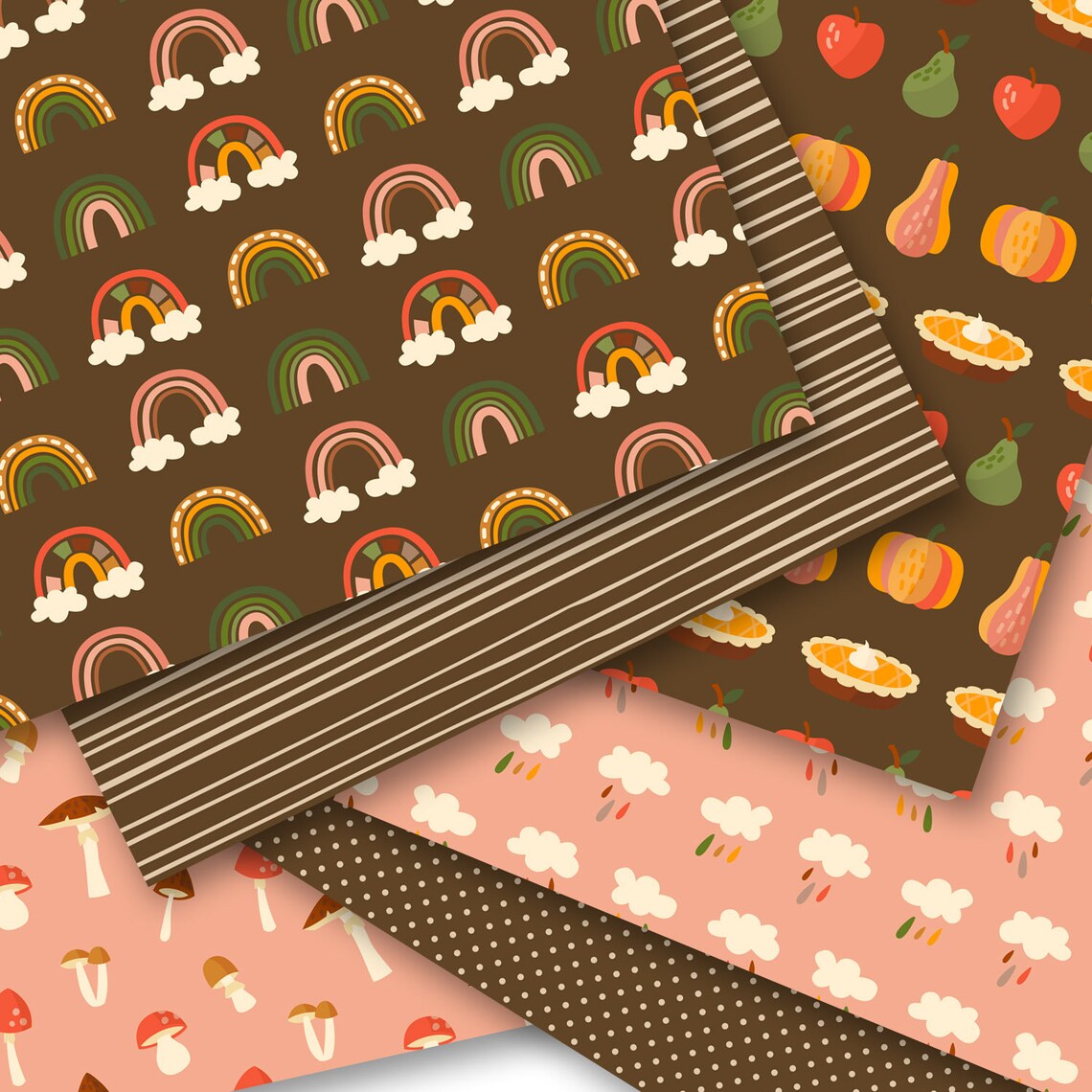 Hello Autumn Digital Paper. Fall Animals Scrapbooking Pages. - Etsy